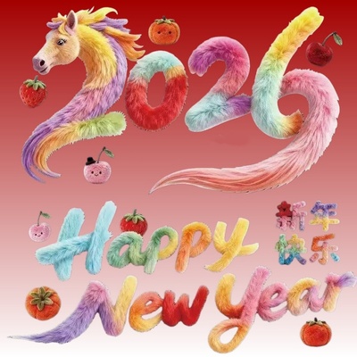2026新年快乐春节橱窗玻璃贴新年马年装饰用品静电贴过年玻璃贴纸