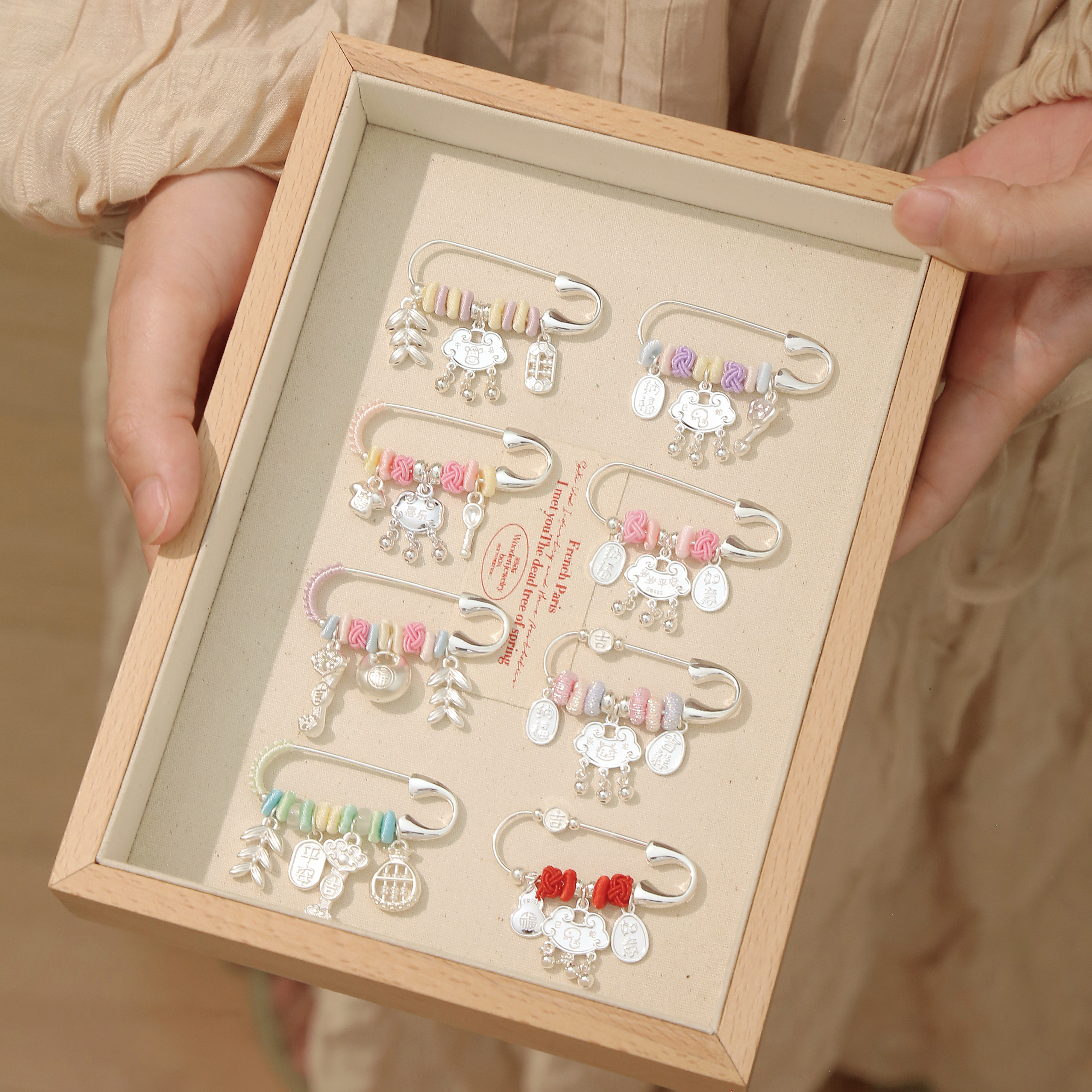 Pure silver 999 baby pin s925 sterling silver pregnant woman with safe ...