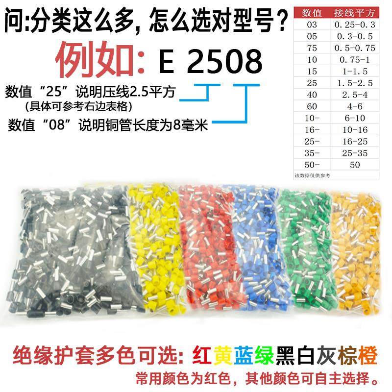 冷压VE型管绝缘端子E0306/E0308/E0310：电工省时省力的百元级接线神器_连接器_淘宝数码网