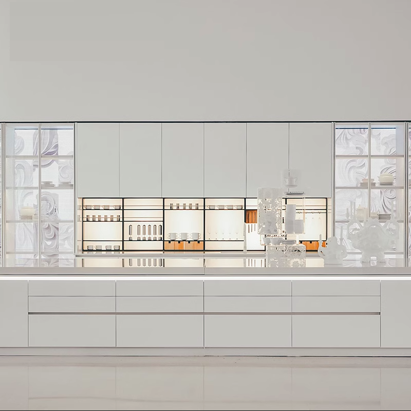 博洛尼（Boloni）开放厨房科莫橱柜：现代简约石英石台面，打造理想家居空间-厨房空间套餐-淘宝百科网