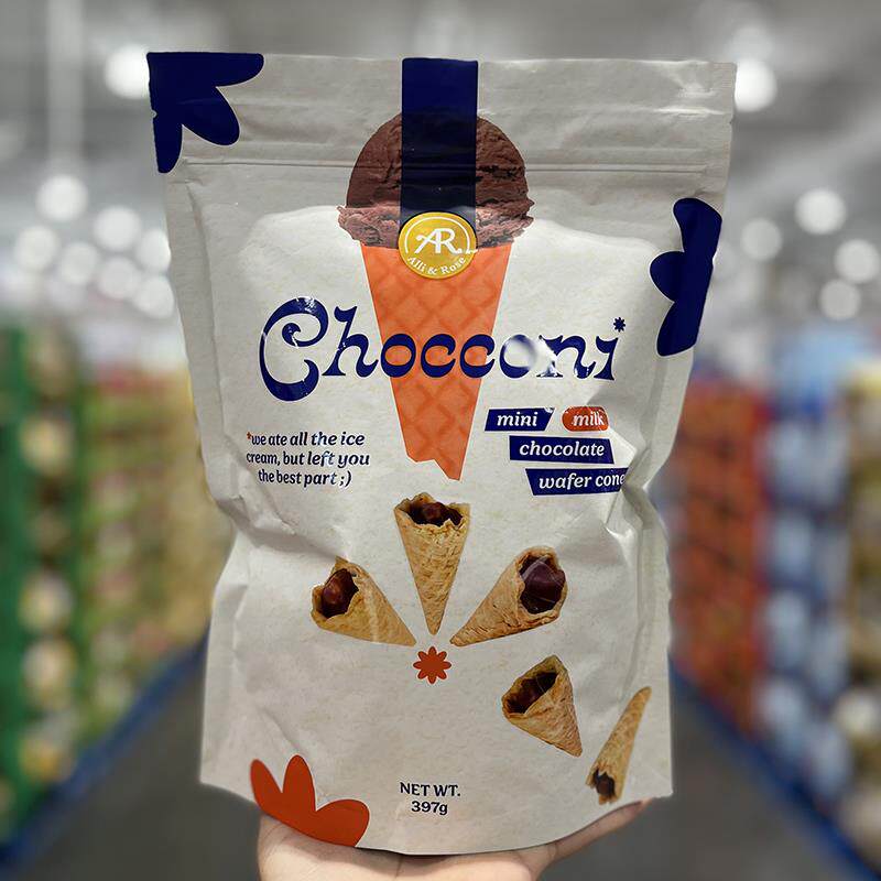 開市客代購Chocconi巧克力迷你甜筒脆筒夾心餅乾娛樂休閒零食397g