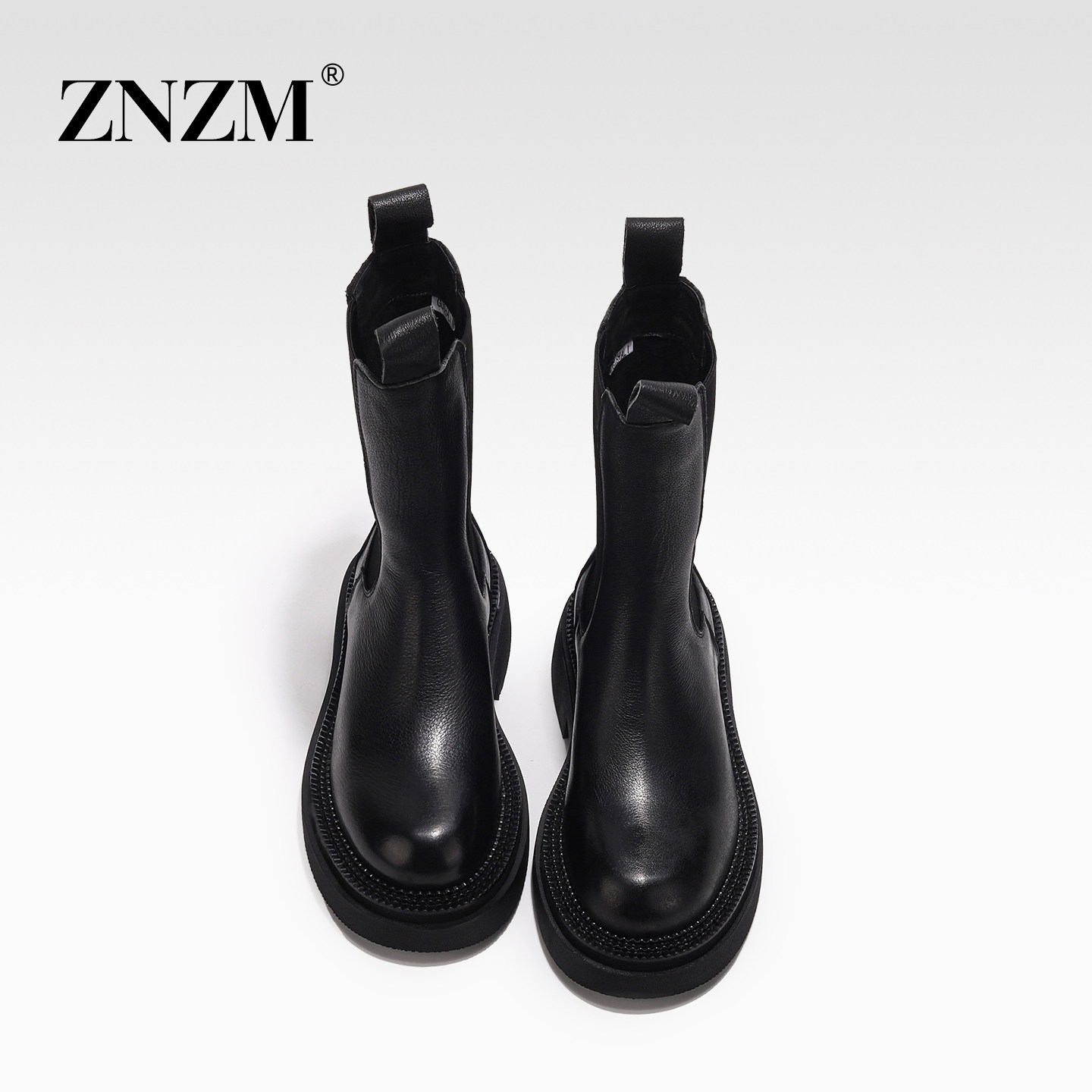 ZNZM设计师款真皮厚底切尔西靴：2025新款增高显瘦，复古烟筒短靴子，穿出时尚新高度！-切尔西靴-淘宝好物网