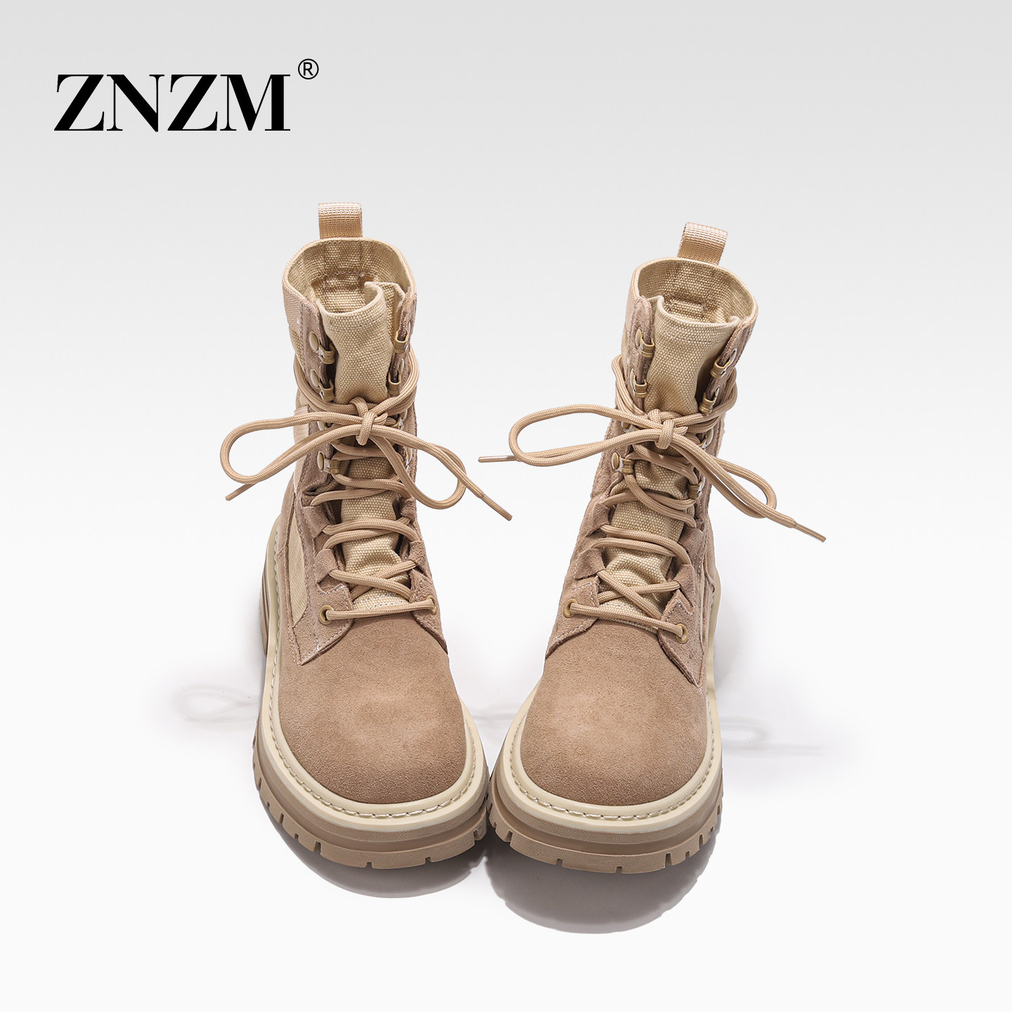 ZNZM设计师款真皮废土风马丁靴：复古英伦风，厚底西部短靴，2025新款，潮流必备！👟 -时装靴-淘宝百科网