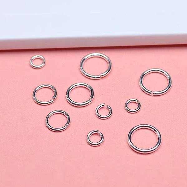 s925銀diy手串素銀配件批發 5mm開口圈/閉口環銀圈手錬搭配連接環