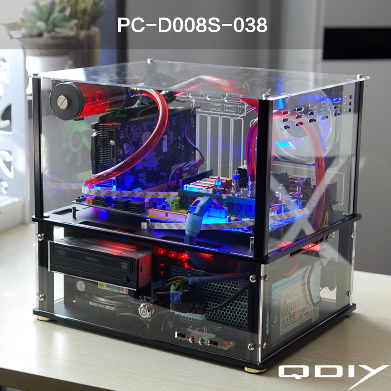 (QDIY) New transparent chassis Desktop Yakri chassis horizontal ATX ...