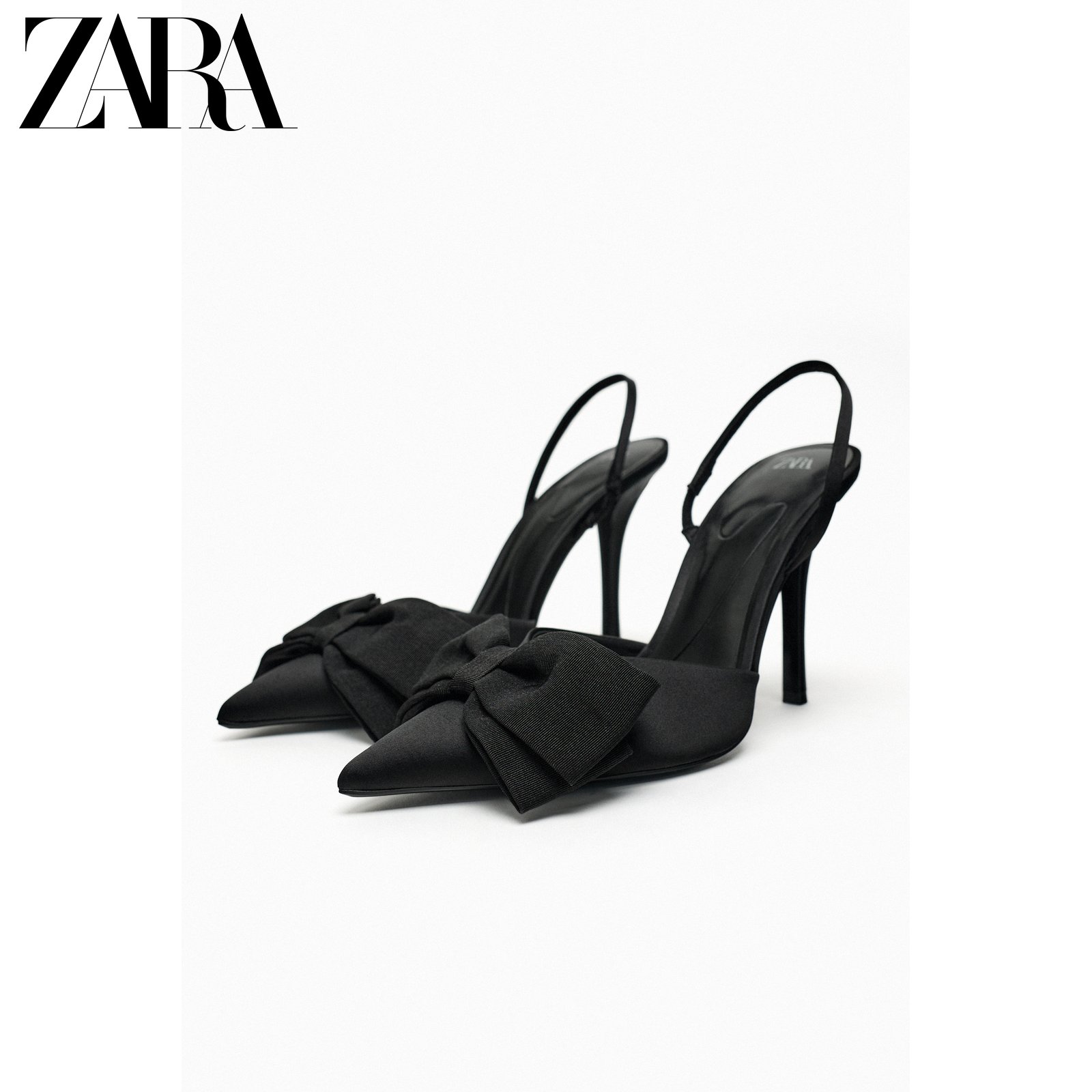 ZARA Autumn New TRF Women's Shoes Black Bow Mule Shoes High Heels 3235 210 040 - BuyChinaBulk ...