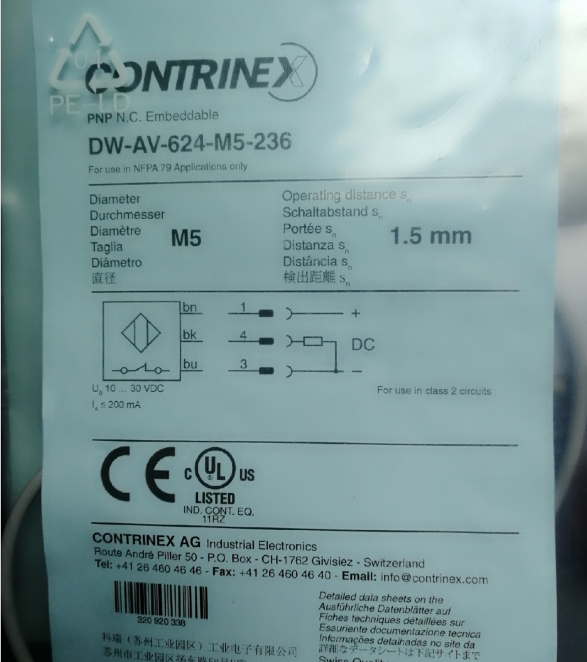 CONTRINEX科瑞BD1.5-S3-P4V全新原裝正品現貨特價