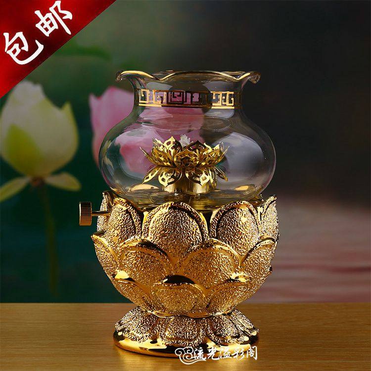 [USD 16.36] Buddha Temple for Buddha oil lamp ceramic Lotus dimmer ...