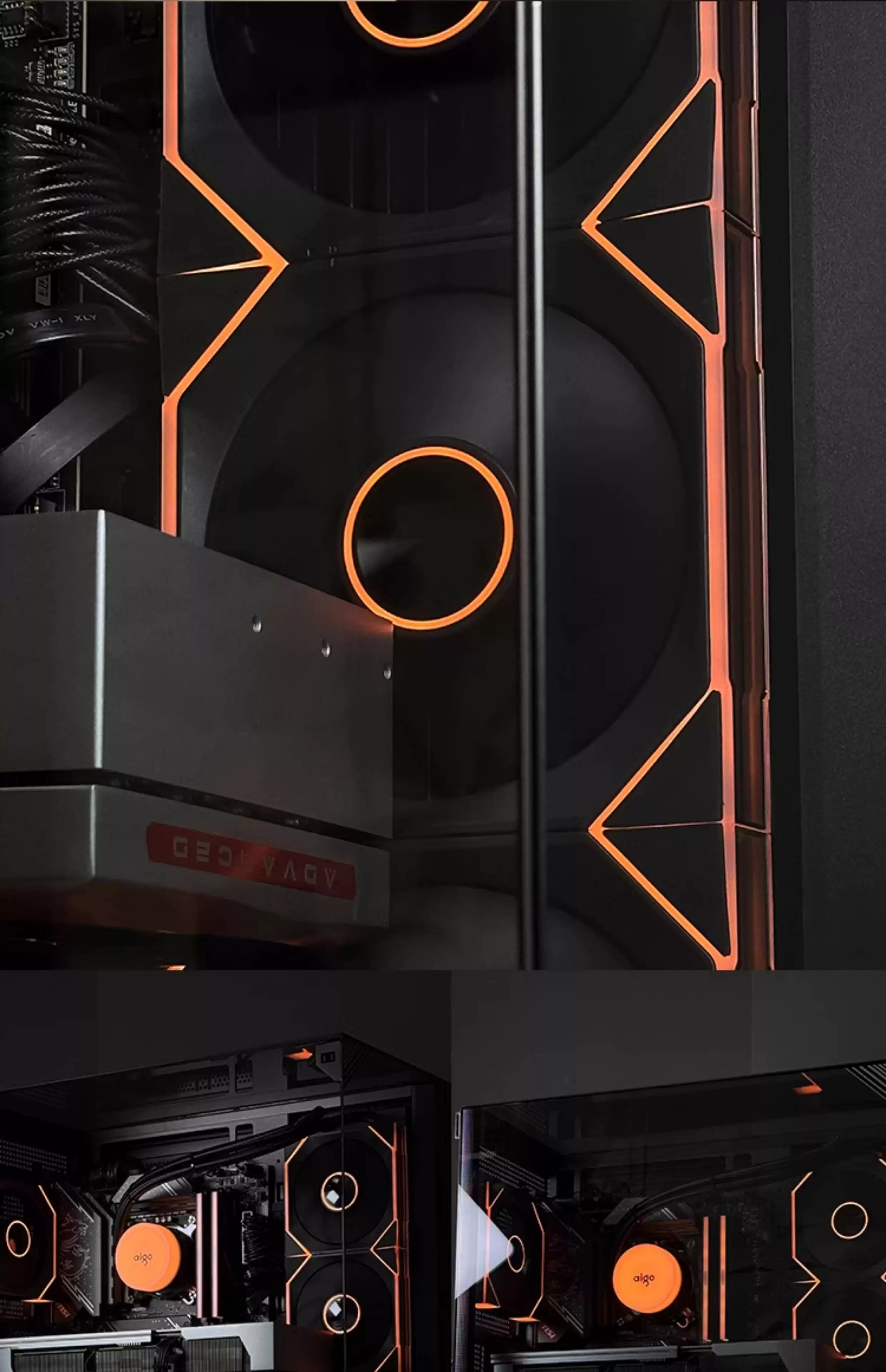 骨伽星链V2电脑办公机箱12CM静音5V3针ARGB神光同步PWM积木风扇