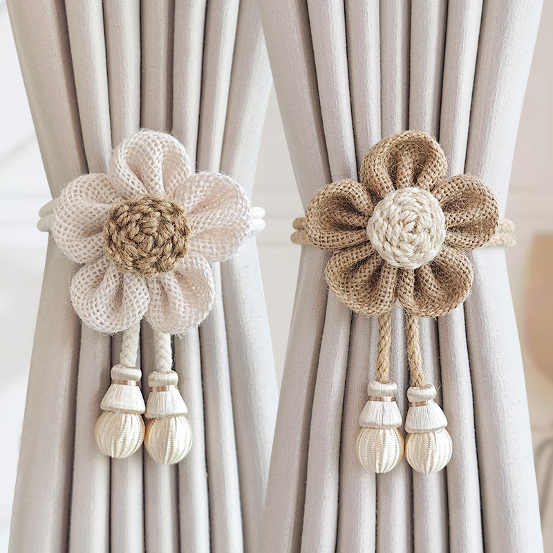Creative flower curtain binding with strong magnetic suction buckle ...
