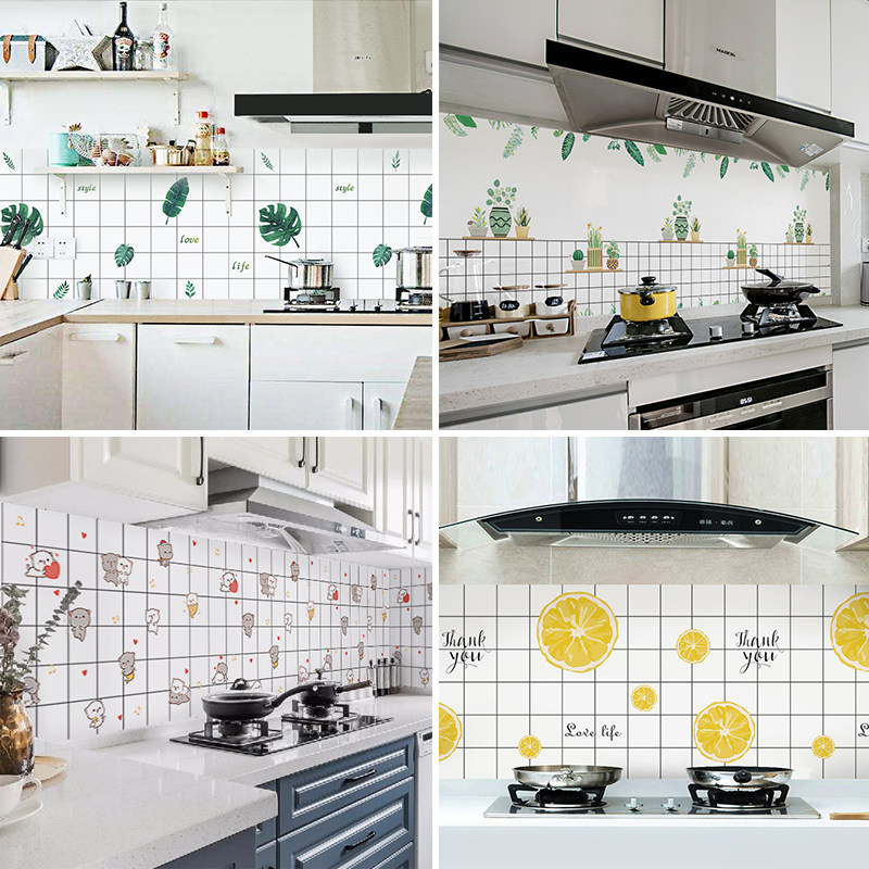 [USD 6.82] Kitchen Oil Resistant Sticker Stove Hood Tile Wall Self ...