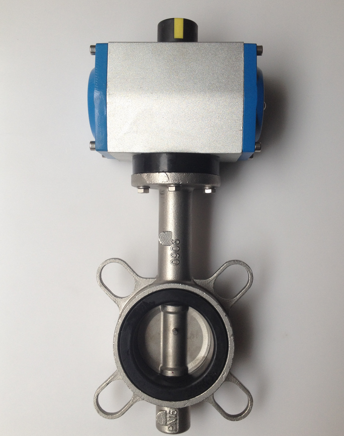 气动蝶阀不锈钢对夹衬氟蝶阀D671F D671X-16P DN50 65 80 100 200-阿里巴巴