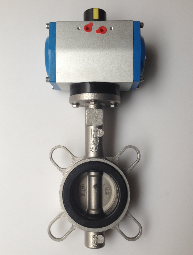 气动蝶阀不锈钢对夹衬氟蝶阀D671F D671X-16P DN50 65 80 100 200-阿里巴巴