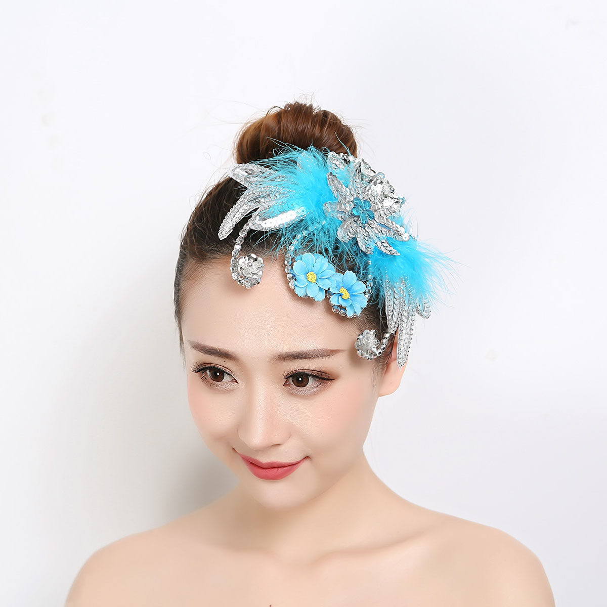 New favorite dance headdress: silver sequin feather headband, making ...