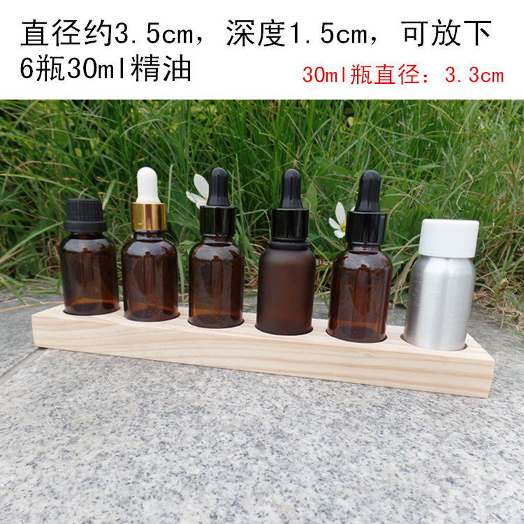 Essential oil box storage display rack 💖 Solid wood 6 round holes 6 ...