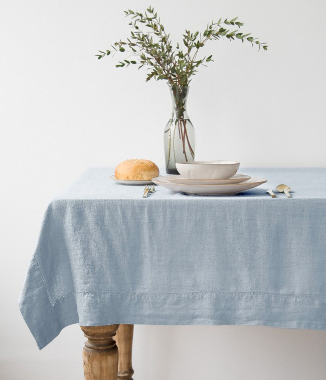 100% french pure linen tablecloth: how natural linen fabric elevates ...