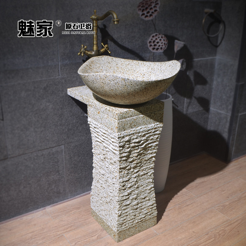 Meojia stone sink column basin column washbasin integrated floor ...
