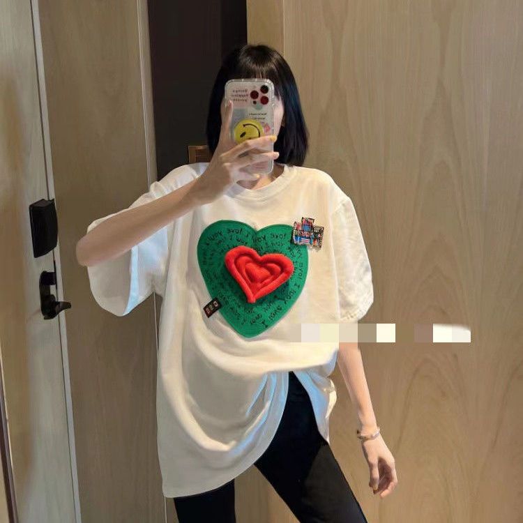 棉特大码女装胖mm2-300斤t恤女短袖上衣女重工宽松显瘦2024春夏新-Taobao