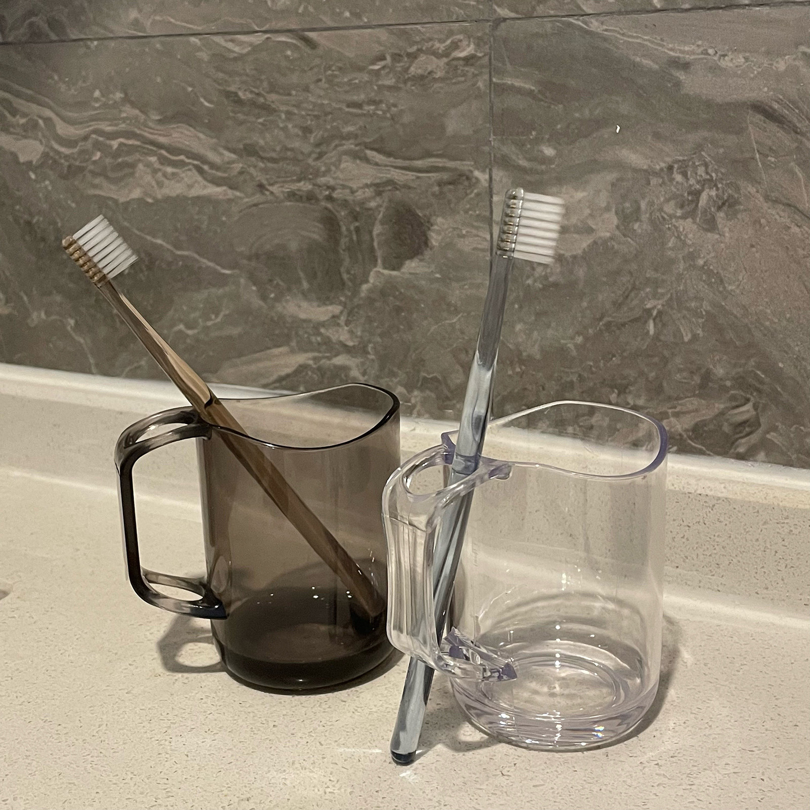 ins transparent texture mouthwash cup toothbrush cup simple couple cup ...