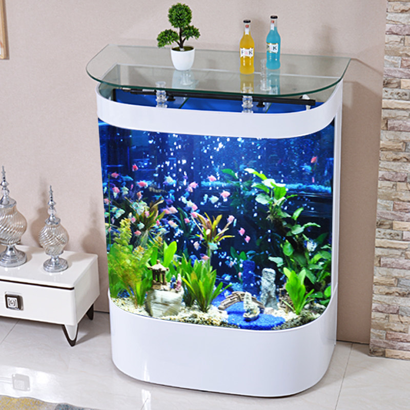 Fish tank living room small household glass ecological landscaping lazy ...