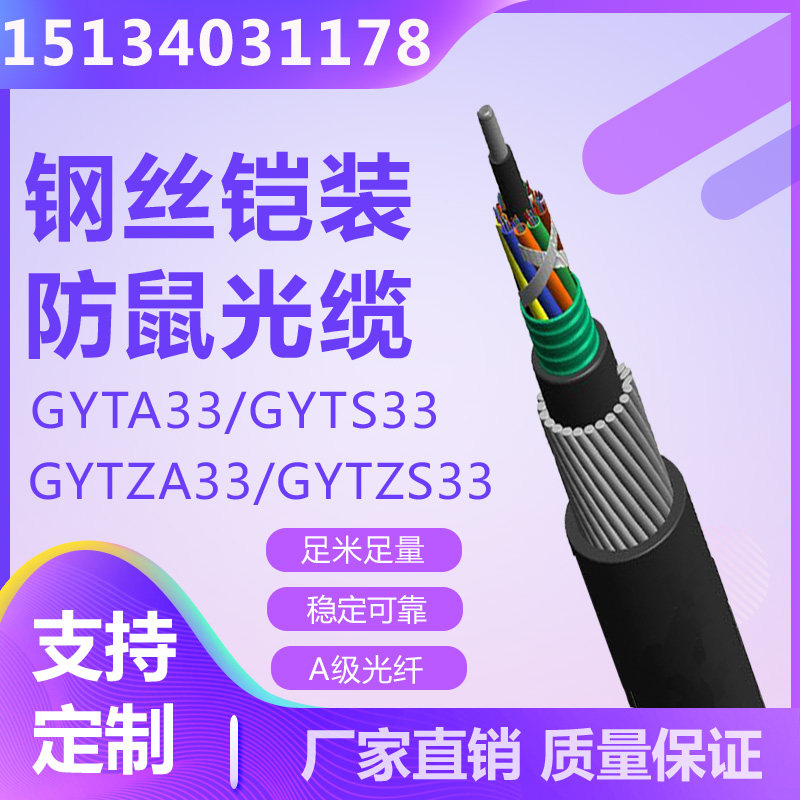 GYTA33/GYTZA33-48B1铠装光缆技术解析：钢丝结构如何抵御鼠咬与水压侵袭_其它光纤设备_淘宝数码网