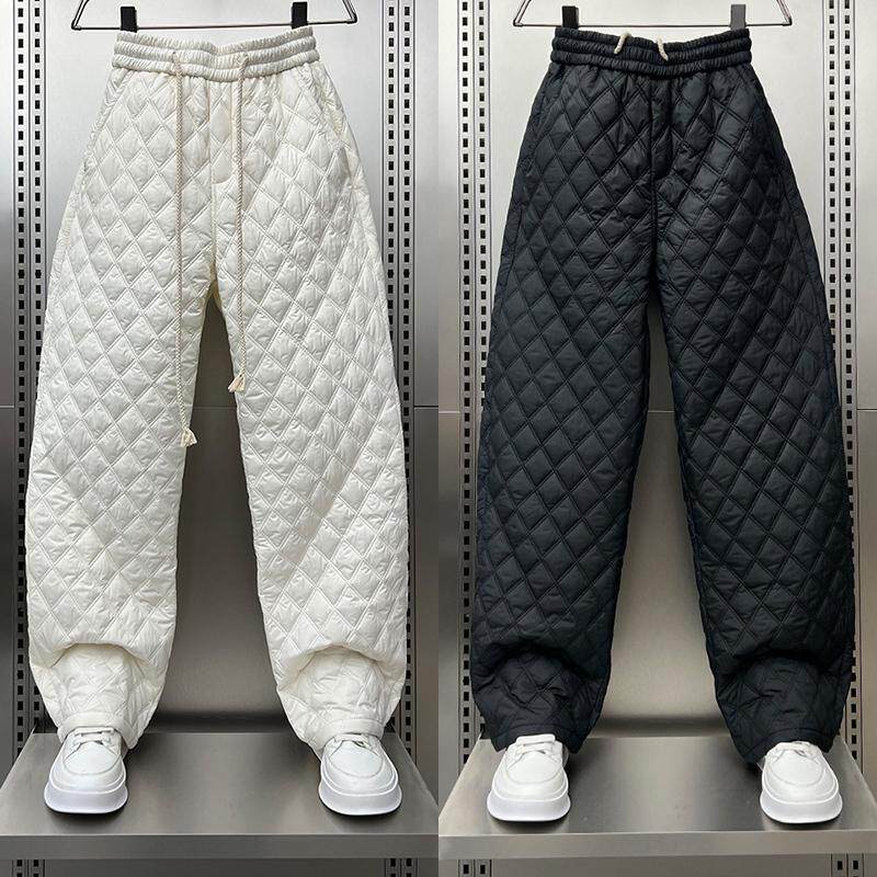 Fall and winter essential! men's thickened diamond casual pants, easy ...