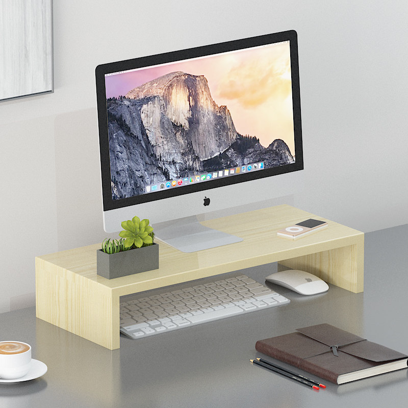 [USD 9.23] Desktop computer monitor elevated shelf pad high office ...