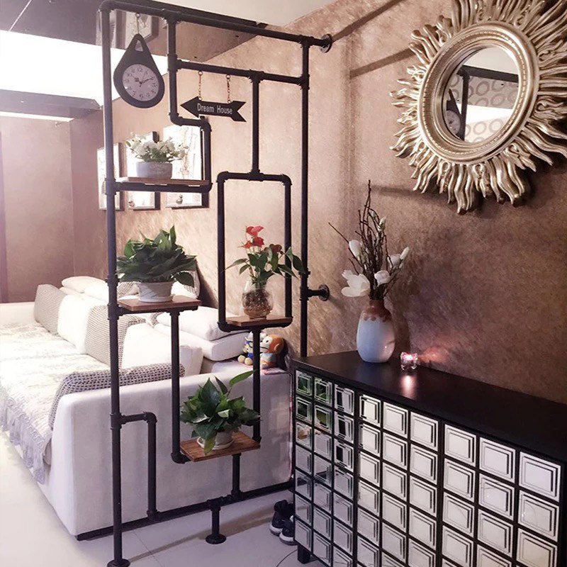 Buy Retro pipe partition industrial Wind living room restaurant iron ...