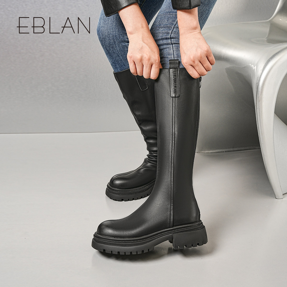 EBLAN/伊伴复古骑士靴EK533557X：增高显瘦，冬季必备时尚单品！-烟筒靴-淘宝好物网
