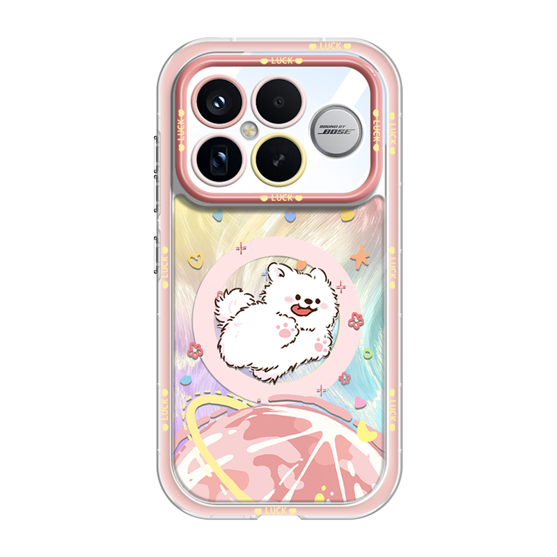 沃艾尼适用红米k90手机壳新款k90promax磁吸带支架Redmi卡通星球小狗k80pro渐变羽纱k80防摔硅胶全包k90情侣