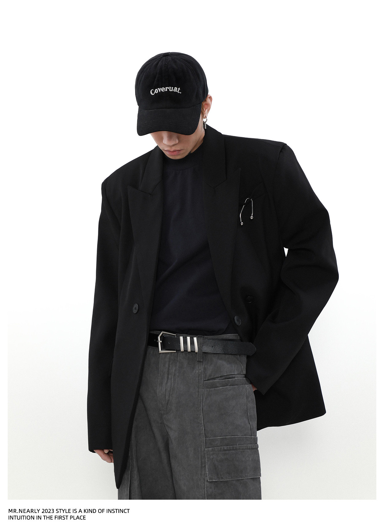 Structured Shoulder Oversized Blazer Jacket – YUTUKU