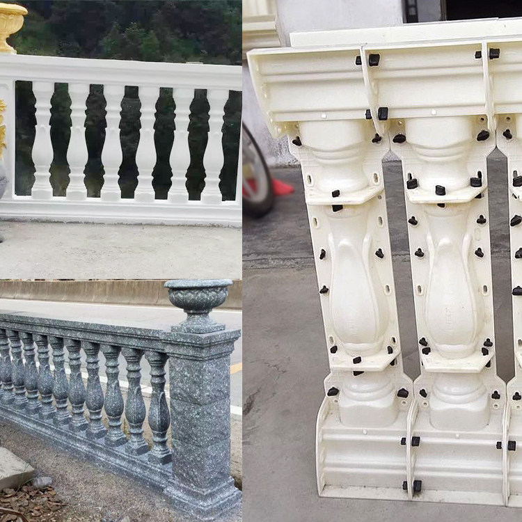ABS plastic steel cement vase railing mold Cast-in-place flower petal ...