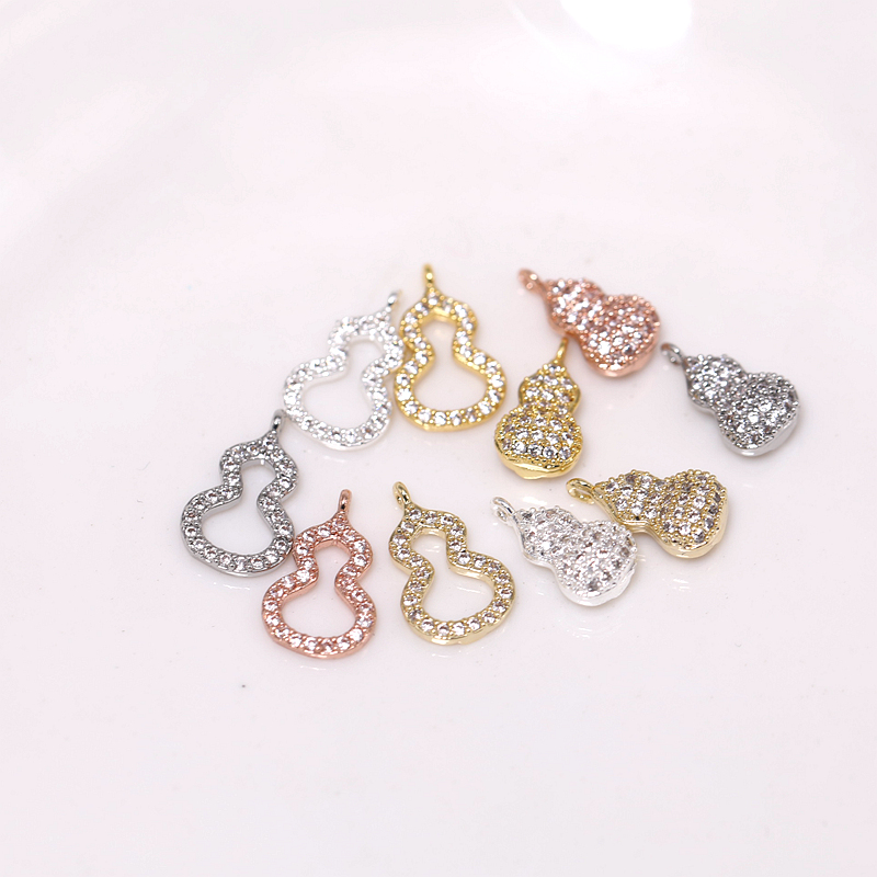 diy手工飾品配件材料 18K保色銅鍍真金 小掛件葫蘆 吊墜項鏈-Taobao