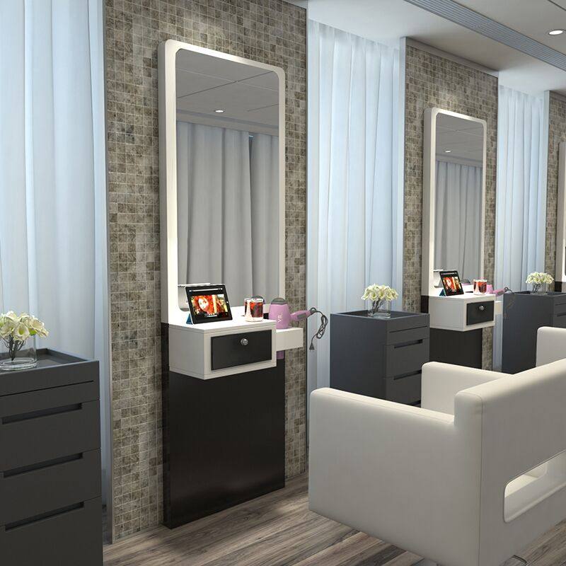 Barber mirror table hair salon special mirror table beauty salon single ...