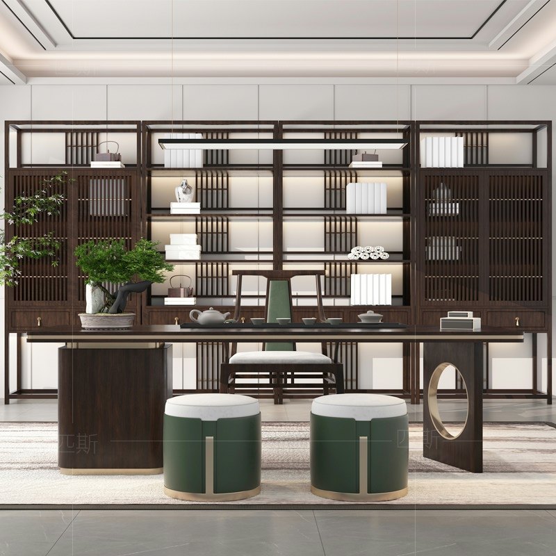 [USD 1712.86] New Chinese tea table and chairs light luxury modern kung ...