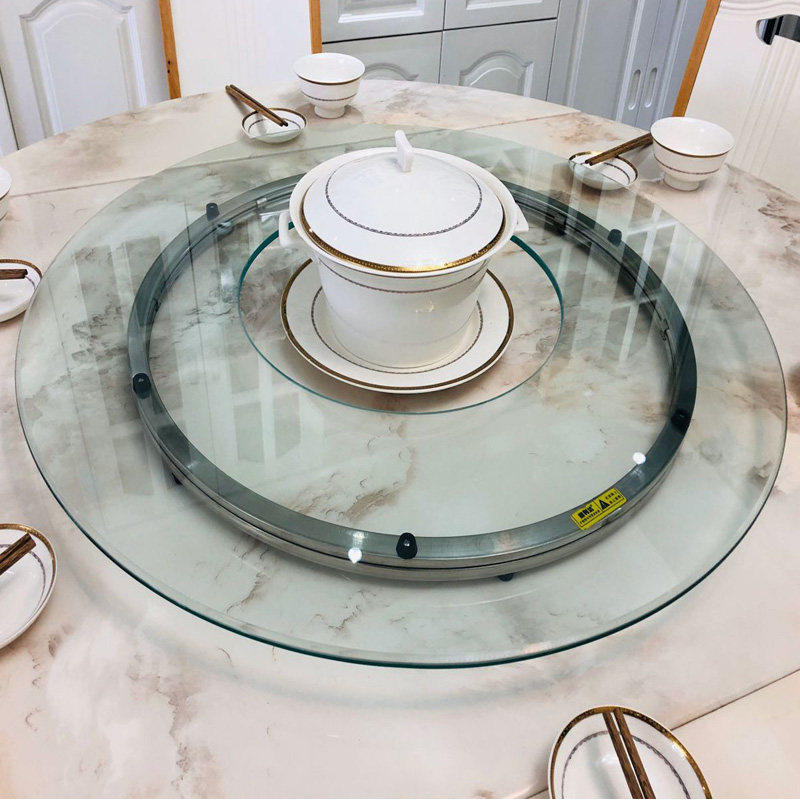 [USD 54.02] Round table hot pot turntable glass hotel house with ...