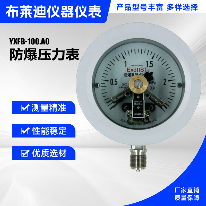 布莱迪 感应式防爆电接点压力表 YXGC-100 隔爆防爆YXFB-100