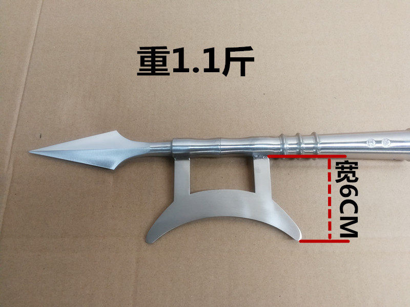 Short halberd stainless steel single halberd double halberd head square ...