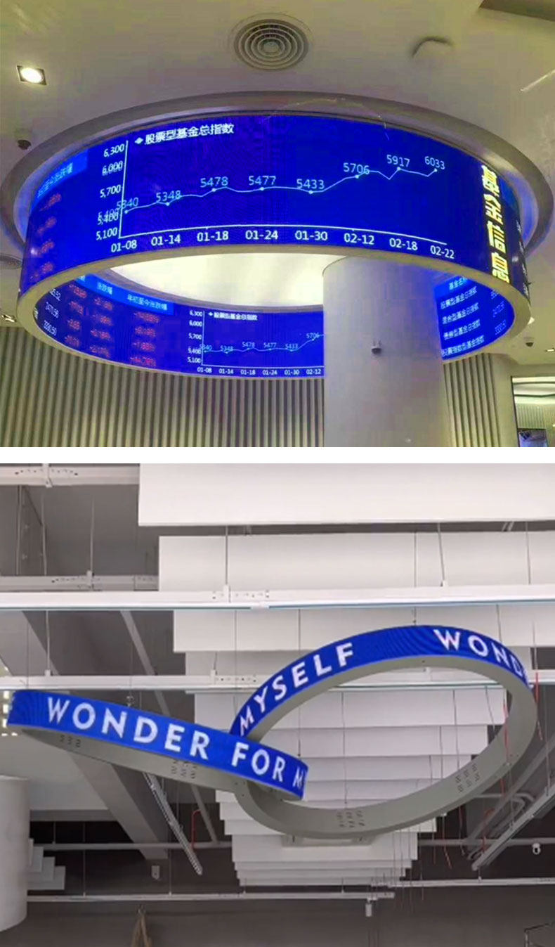 LED圆形显示屏软屏全彩圆环圆柱柔性弧形曲面P2.5P3P4双面LED看板-阿里巴巴