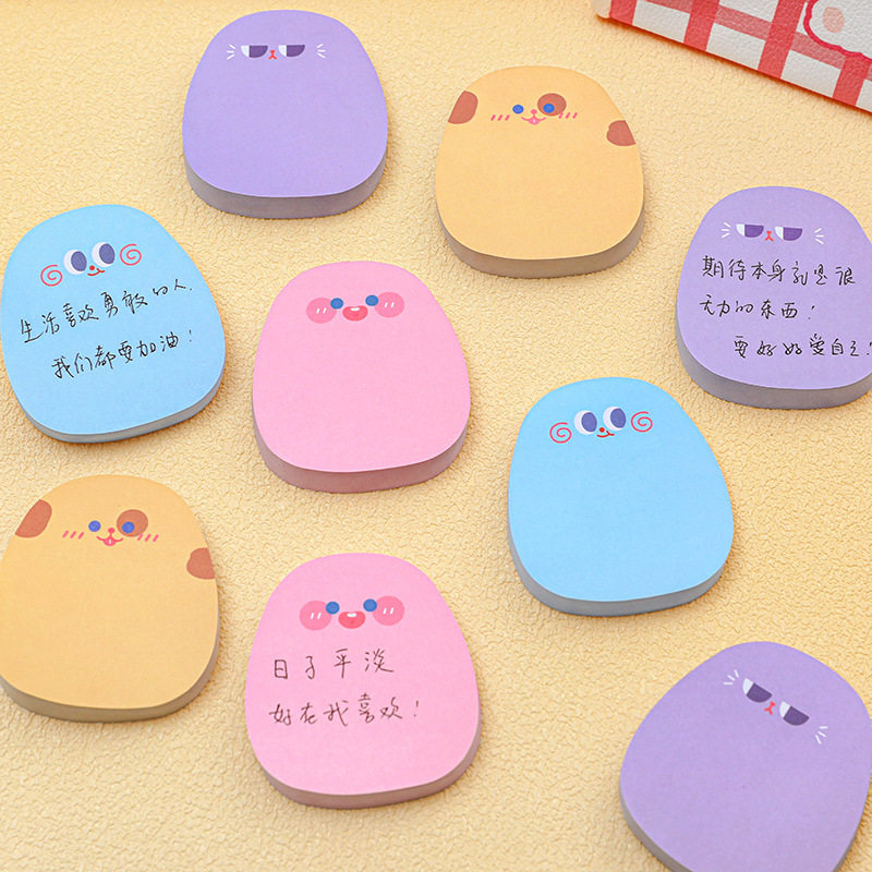 Cartoon expression post-it notes, cute message notes for students ...