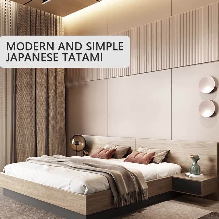 Japanese-style Tatami High Box Storage Murphy Bed Modern Minimalist ...