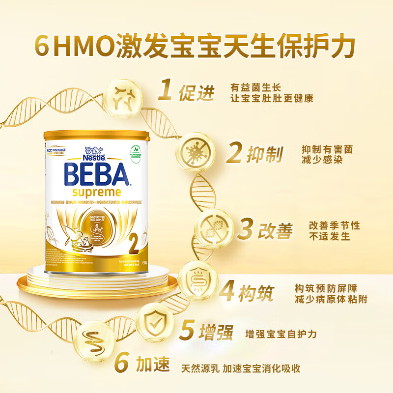 【自营】德国雀巢BEBA贝巴至尊6种HMO益生菌婴幼儿奶粉2段800g，宝宝健康成长的秘密武器？🤔-氨基酸/深度水解奶粉-淘宝好物网