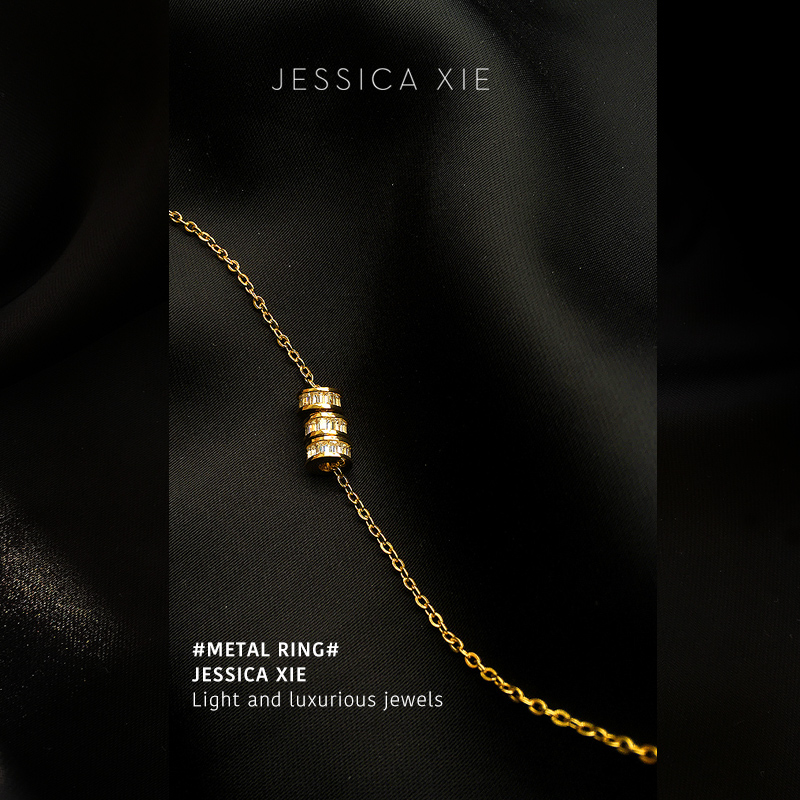 JX I Good luck all body 925 sterling silver plated 18K gold micro-inlaid zircon fine necklace ...