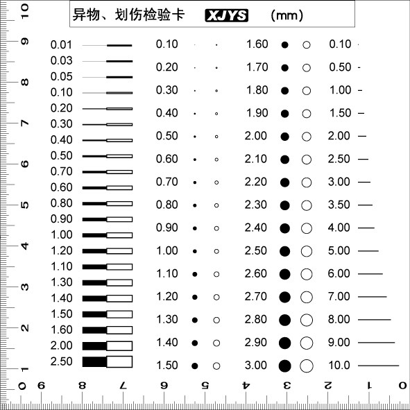 Film ruler marking stain card high-precision light-painted thick film ...