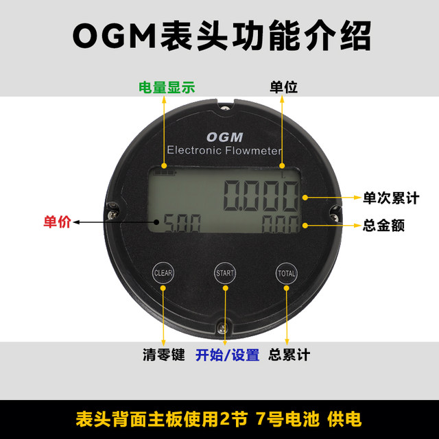 OGM electronic elliptical gear volume meter new body 1 -inch firewood ...