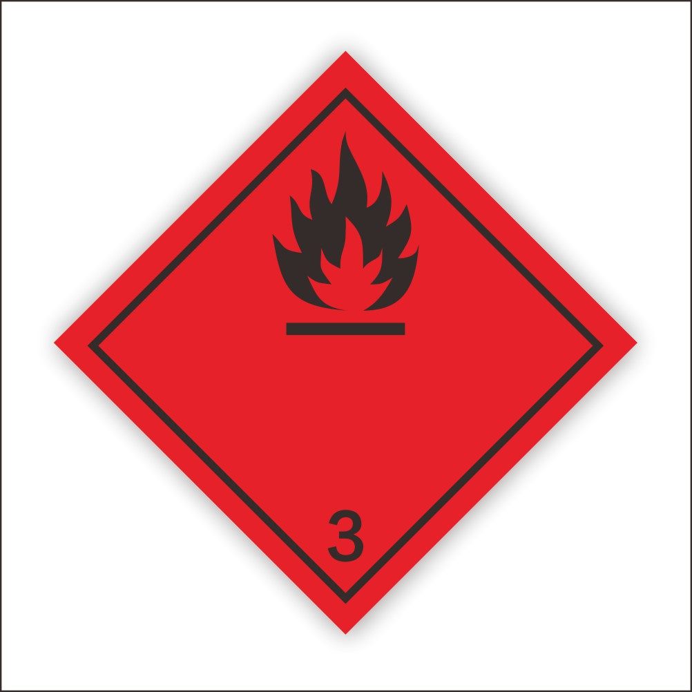 3类危险品危化品化学品安全标识3类易燃液体标签贴纸防火黑火苗3-Taobao