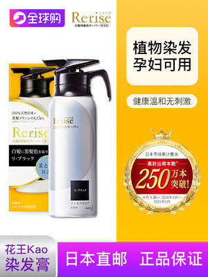 日本直郵花王Rerise染髮膏劑遮白髮天然植物回麗絲在家染孕婦可用-Taobao