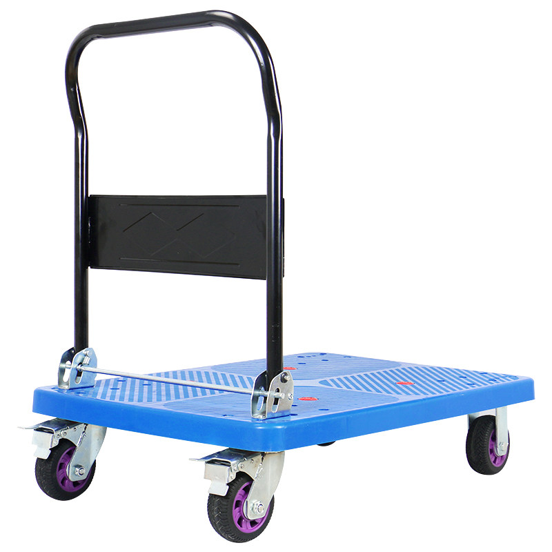 Small cart flatbed cart with brake cart silent folding handling trailer ...
