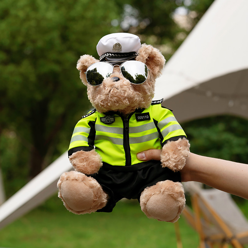 Police Bear Traffic Police Doll Public Security Cavalry Bear Police ...