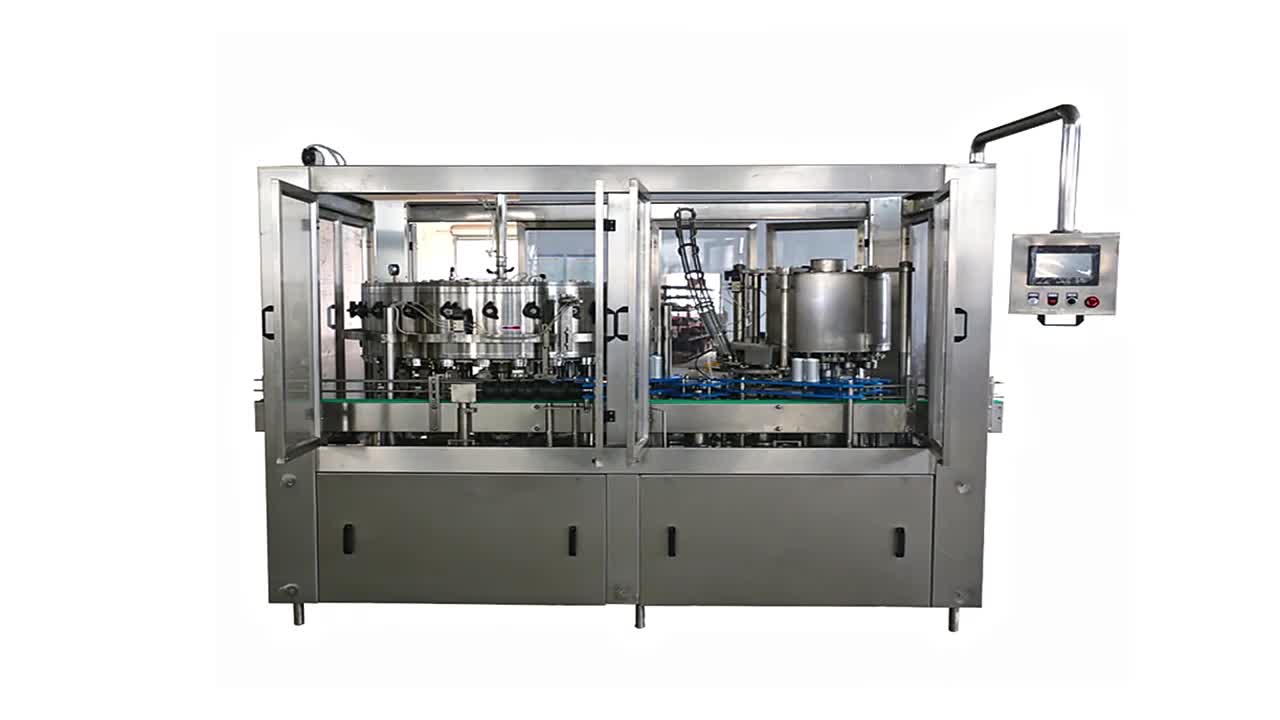 Automatic Isobaric Beer Line Energy Soft Drink Canning Carbonated Beverage Aluminum Can Filling ...
